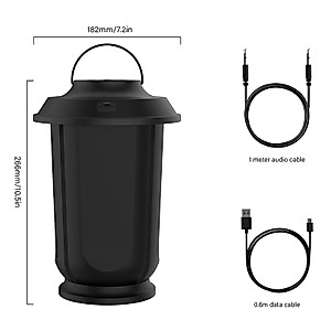 Onforu Outdoor Bluetooth Speaker with LED Lights, 2 Pack Wireless Loud Stereo Sound Lantern Speakers, True Wireless Stereo Pairing Patio Speaker for Christmas Party Garden, Bluetooth 5.0