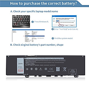 Perhanmm 38Wh F62G0 11.4V Battery for Dell Inspiron 13 7000 7373 7386 2-in-1 7370 7380 5370 P83G P87G P91G P83G001 P83G002 P87G001 P91G001 Vostro 5370 F62GO RPJC3 39DY5 039DY5 0RPJC3 3-Cell