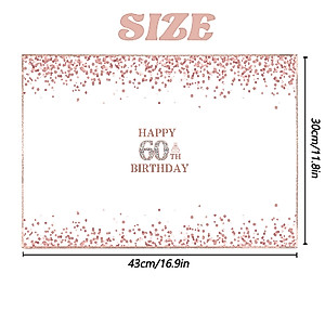Holkcog Rose Gold 60th Birthday Decorations, Happy 60th Birthday Signature Board, Pink 60th Birthday Card Guest Book Alternative, 60th Birthday Gifts for Women, 60 Years Old Birthday Party Supplies