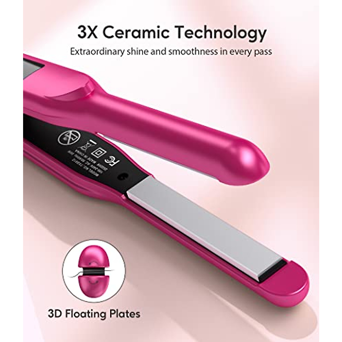 Terviiix Small Flat Irons for Short Hair, Pencil Hair Straightener for Edges, Straightening Iron for Pixie Cut & Touch Ups, Ceramic Curling Iron in One, Dual Voltage, 1/2"