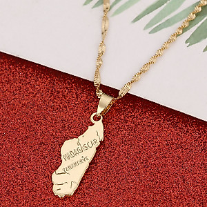 Madagascar Map Necklace Women African Jewelry Africa Malagasy Maps