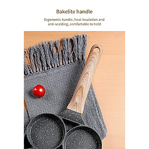 Juvenixs Egg Pan with flipping Lid - Nonstick Egg Frying Pan [4 Cup Cooker] - Egg Pans Nonstick for Induction & Gas Cooker - Brush & Scraper included - Egg Skillet for perfect Eggs, Omelet & Crepe