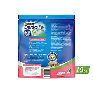 Purina DentaLife Made in USA Facilities Cat Dental Treats, Savory Salmon Flavor - 19 oz. Bag