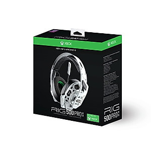 RIG 500 PRO EX Officially Licensed Xbox Gaming Headset with Dolby Atmos 3D Spatial Audio for Xbox Series X|S, Xbox One, Windows 10/11 PC - 50mm Speaker Drivers - Audio Dial - White