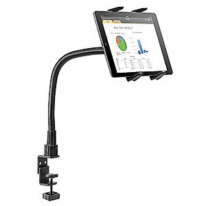 ARKON Mounts Heavy-Duty Slim-Grip Tablet Mount with Clamp & Flexible 22" Gooseneck | Universal Fit Tablet Holder | Firm Clamp for Desks & Tables | Compatible with iPad, Samsung, Google, & More