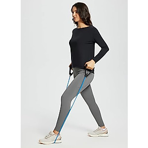 baleaf Women's Long Sleeve Workout Tops Active Running Shirts Loose Fit Quick Dry Athletic Yoga Tee Shirts Lightweight Casual Fall Black M