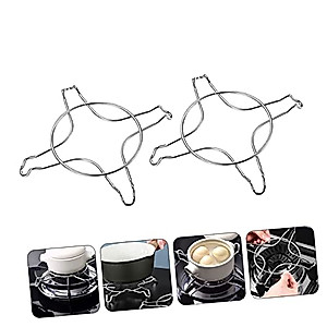 RORPOIR 2pcs Gas Stove Bracket Wok Pan Support Stand Milk Pot Grate Gas Stove Trivet Stainless Steel Saute Pan Oven Pans Kitchen Utensil Holder Gas Stove Support Rings Gas Stove Supports