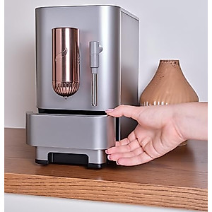 Café Affetto Automatic Espresso Machine + Milk Frother | Built-In & Adjustable Espresso Bean Grinder | One-Touch Brew in 90 Seconds | Steel Silver, 1.2 Liter, (C7CEBBS2RS3)