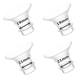 Flange Inserts Compatible with Momcozy S12Pro S9Pro / Medela/Willow Wearable Breast Pump,Suitable Spectra S1/S2, Reduce 24mm Shield/Flange Nipple Tunnel Down to 19/21mm, 4pcs