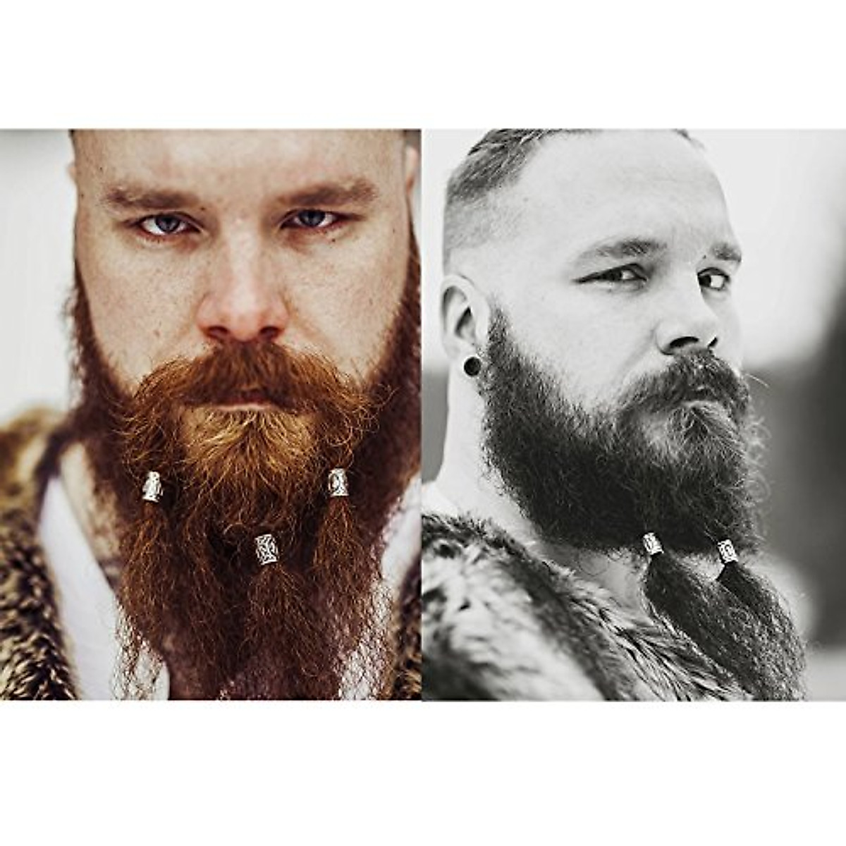 81Pcs Hair Tube Beads Norse Vikings Runes Hair Beard Beads for Bracelets Pendant Necklace DIY,Braiding Beads for Hair Braids Viking Beads Kits(Include 2Pcs Pull Hair Pin & Viking Suede Bag)