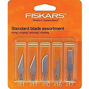 Fiskars 164190-1001 Standard Assortment Blades(2 Number.11,1 Number.10, 1 Number.16, 1 Number.17), 5 Pack, Silver