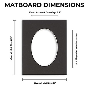 8.5x11 Mat Bevel Cut for 7x9 Photos - Precut Fresh Linen Canvas Oval Shaped Photo Mat Board Opening - Acid Free Matte to Protect Your Pictures - Bevel Cut for Family Photos, Pack of 1 Matboard