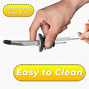 48 Pack Liquor Pour Spouts Set - Stainless Steel Bottle Spout and Liquor Pourers Set Bar Accessories, Olive Oil and Vinegar Bottle Stopper Spouts with Dust Caps Covers, Black, 4.3 inch (304)