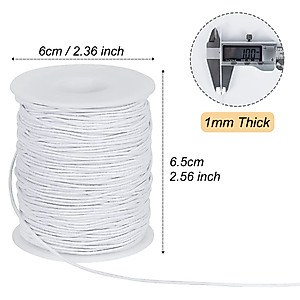 White Elastic String, 328 Feet 1mm Stretchy Bracelet String Bead Cord for Bracelets, Necklaces, Jewelry Making, Beading, Pony Beads and Crafts