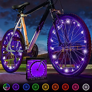 Activ Life Bike Lights Front and Back (2 Tires, Purple) Hot Summer ideas for Women & Cool Beach Cruisers Presents for Girls. Best Unique Summer Gifts for Her Wife Mom Friend Sister Girlfriend