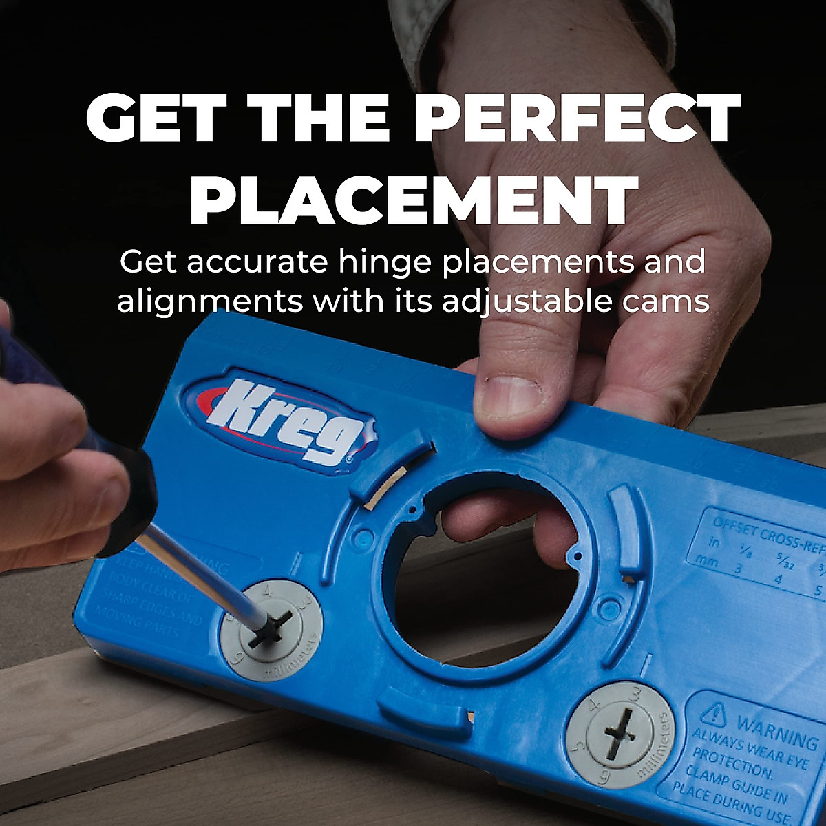 Kreg KHI-HINGE Concealed Hinge Jig - Drill Perfect Holes for Cabinet Hinges & Hardware Installation - Cabinet Door Hinge Tool - Cabinet Hardware Jig