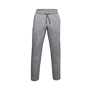 Under Armour Mens Rival Fleece Pants , Pitch Gray Light Heather (012)/Onyx White , Medium