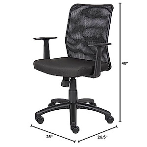 Boss Office Products Budget Mesh Task Chair with Arms in Black