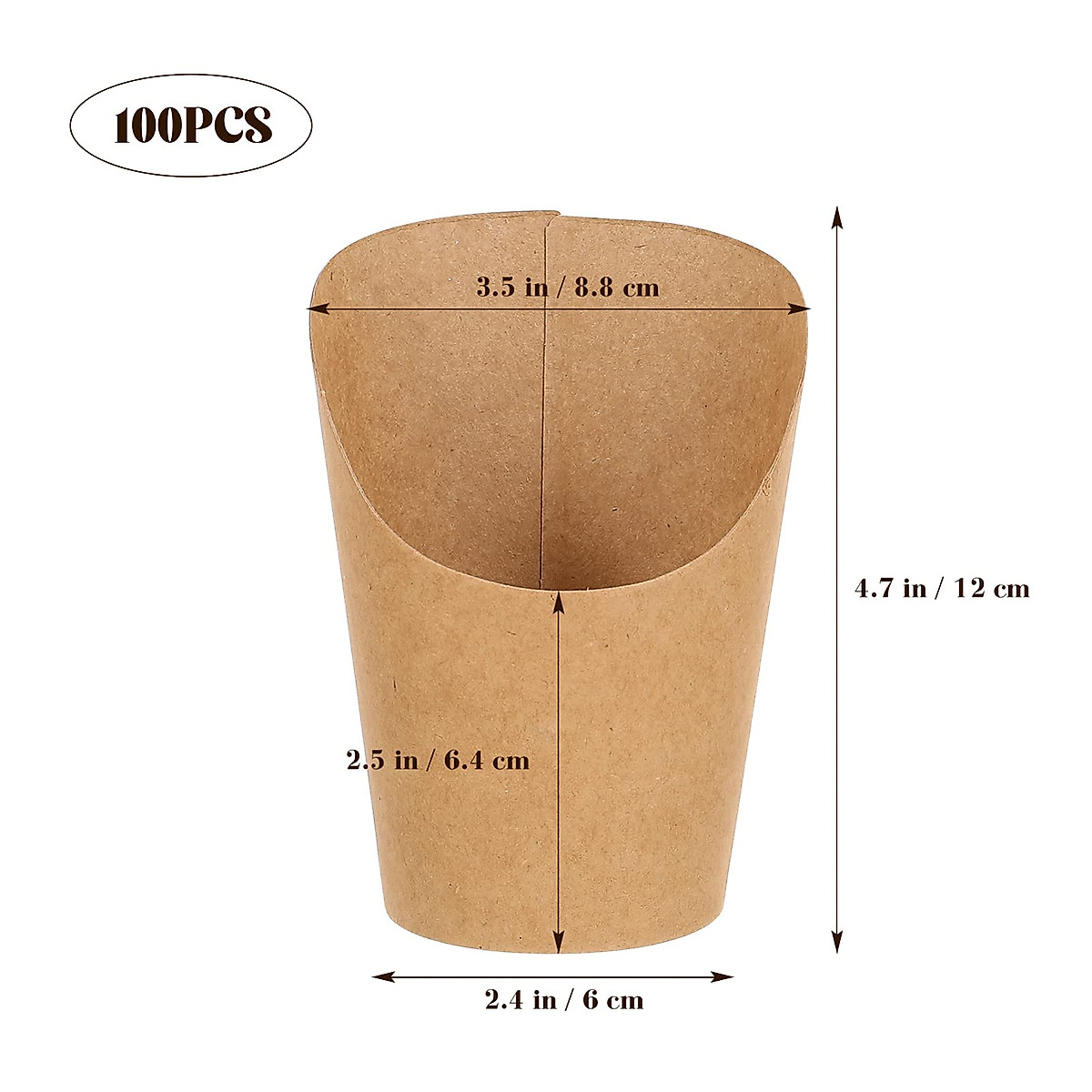 UPKOCH 100Pcs French Fries Cups Disposal Paper Charcuterie Holder Waffle Ice Cream Cups Cupcake Wrappers for Wedding Birthday Party Celebrations Festivals