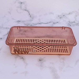 Storage Box for Silverware：Cabilock Plastic Chopsticks Storage Drainer Flatware Tray Kitchen Drawer Organizer Silverware Box With Lid Dust Proof Dinnerware Holder Silverware Utensil Cutlery Tableware Spoon Forks Storage Box brown