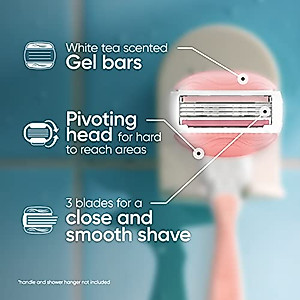Gillette Venus ComfortGlide Womens Razor Blade Refills, 6 Count,(Pack of 1) White Tea Scented Gel Bar Protects Against Skin Irritation
