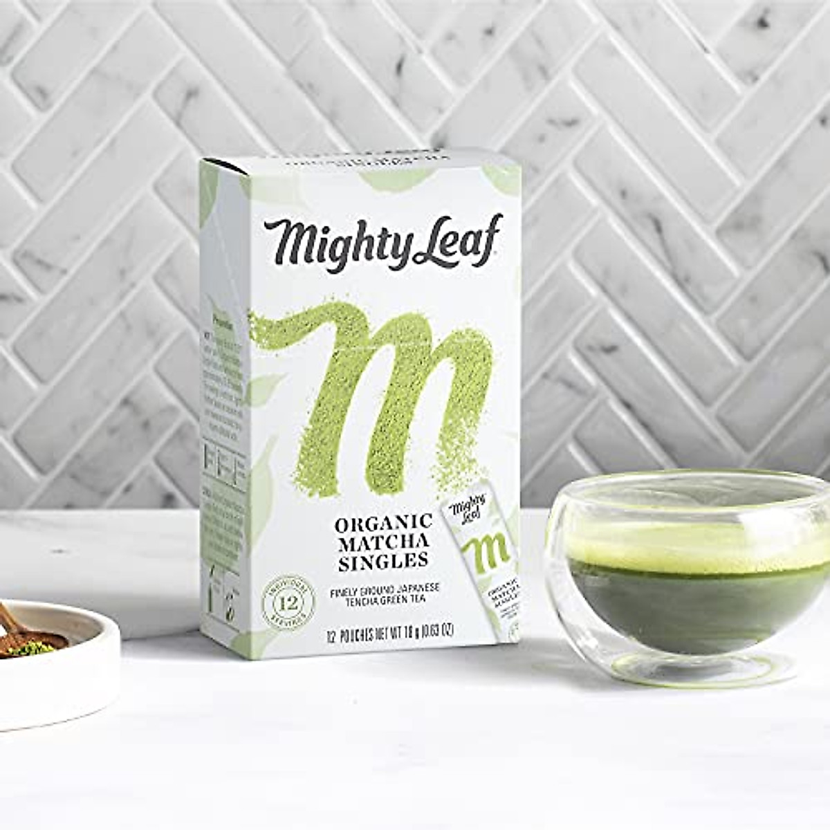 Mighty Leaf Tea, Organic Matcha Green Tea Powder - 100% Unsweetened Japanese Matcha, 12 Single Serve Packets