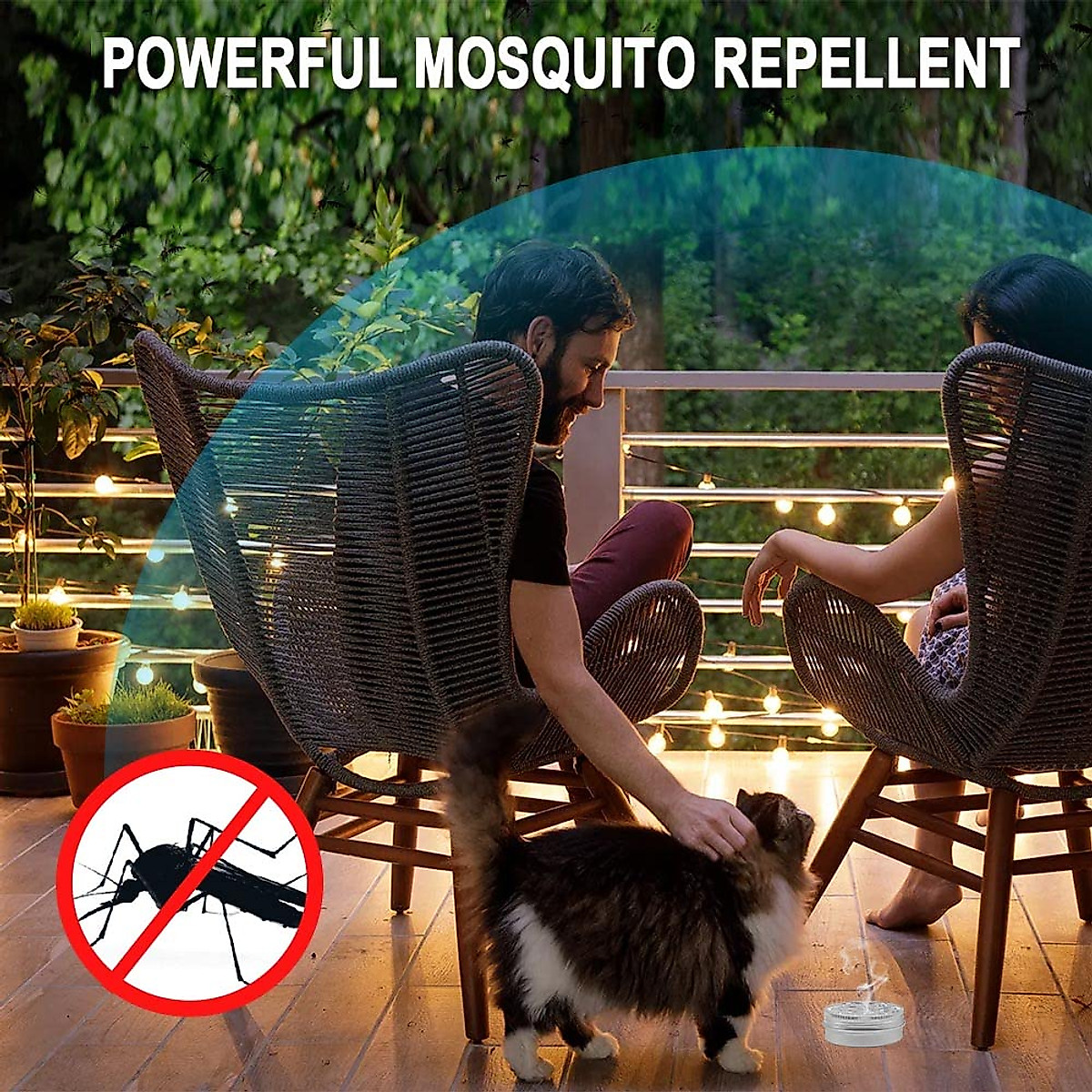 Xoccoiaf Mosquito Repellent Outdoor,Made with Natural Ingredients, Powerful Mosquito Deterrent Indoors, Mosquito Control for Kids and Adults,Mosquito Repeller for Patio,Yard,Camping,Travel 2-Pack