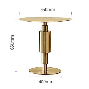 Articles for daily use Light Luxury Stainless Steel Round Sofa Side Table Living Room Coffee Table, Metal Frame, Living Room Sofa Side Table bar Small Round Table Coffee Table, Gold
