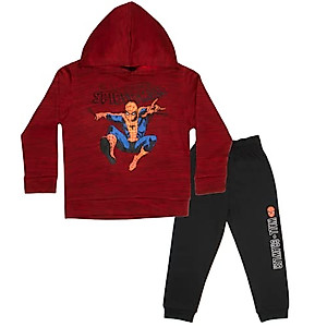 Marvel Spider-Man Boys 2-Piece Fleece Sets, Spiderman Fleece Hoodie and Pants Bundle Set for Boys (Red, Size 4)