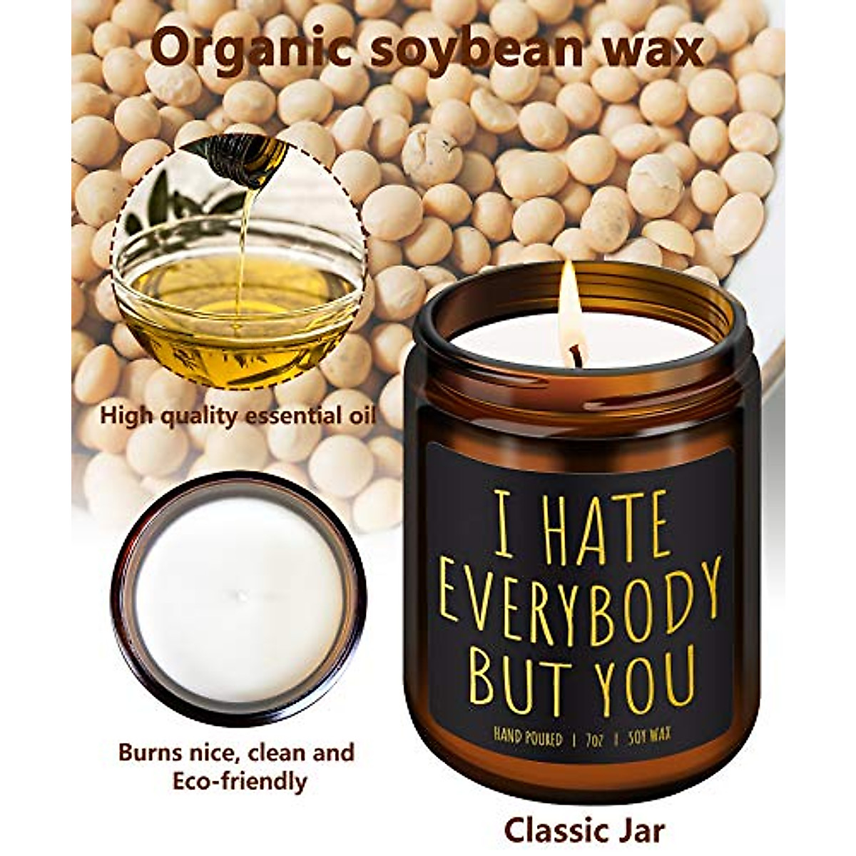 Lavender Scented Candles- Best Friend Birthday Gifts for Women-Coworker Leaving Gift-Funny Gifts-Friendship Gifts-Gifts for Friends Female, Mom, Sister-Valentine’s Christmas Day Gifts(7oz)