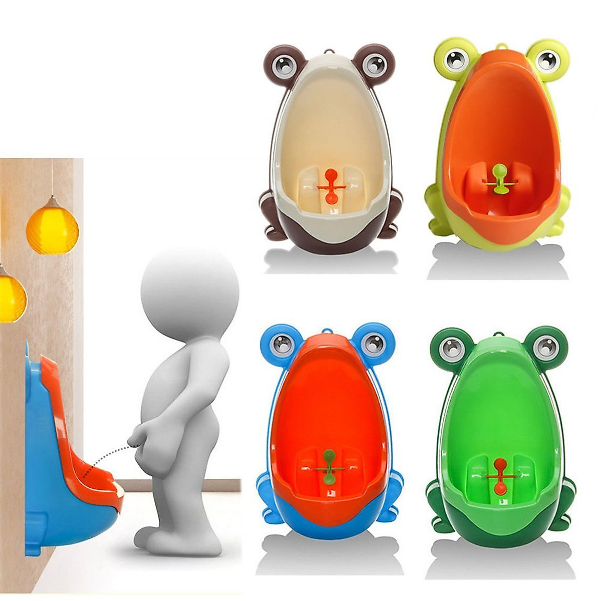 IVYRISE Green Frog Toilet Boy Pee Stand Up Potty Kids Toddler Pee Trainer Bathroom Funny Aiming Target Training Urinal