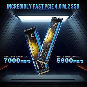 INLAND 8TB Performance Plus NVMe Internal Gaming SSD Solid State Drive - Gen4 PCIe, M.2 2280, DRAM Cache, 176-Layer TLC 3D NAND Flash, Up to 7000MB/s