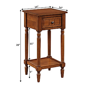 Convenience Concepts French Country Khloe 1 Drawer Accent Table with Shelf, Walnut