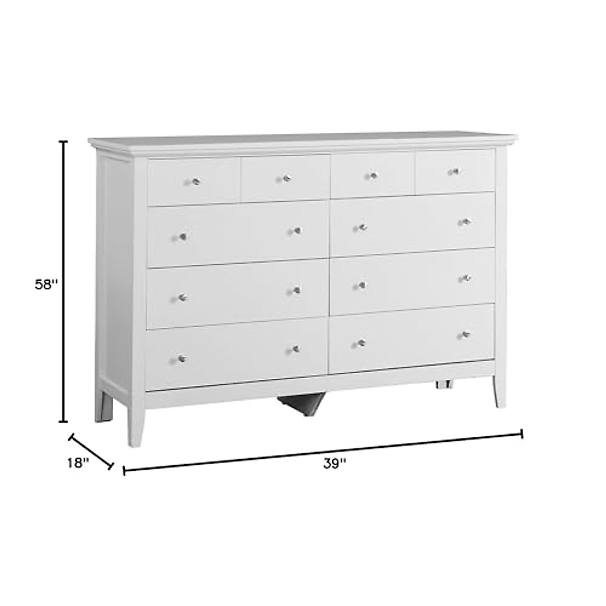 Glory Furniture Hammond 8 Drawer Dresser in White