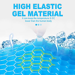 ANXVERS Gel Seat Cushion,Honeycomb Cushion with Non-Slip Cover for Pressure Pain Relief, Superior Comfort and Softness, Breathable Home Chair Cushion for Car Seat or Office Chair 14''x17''x1'' -Blue