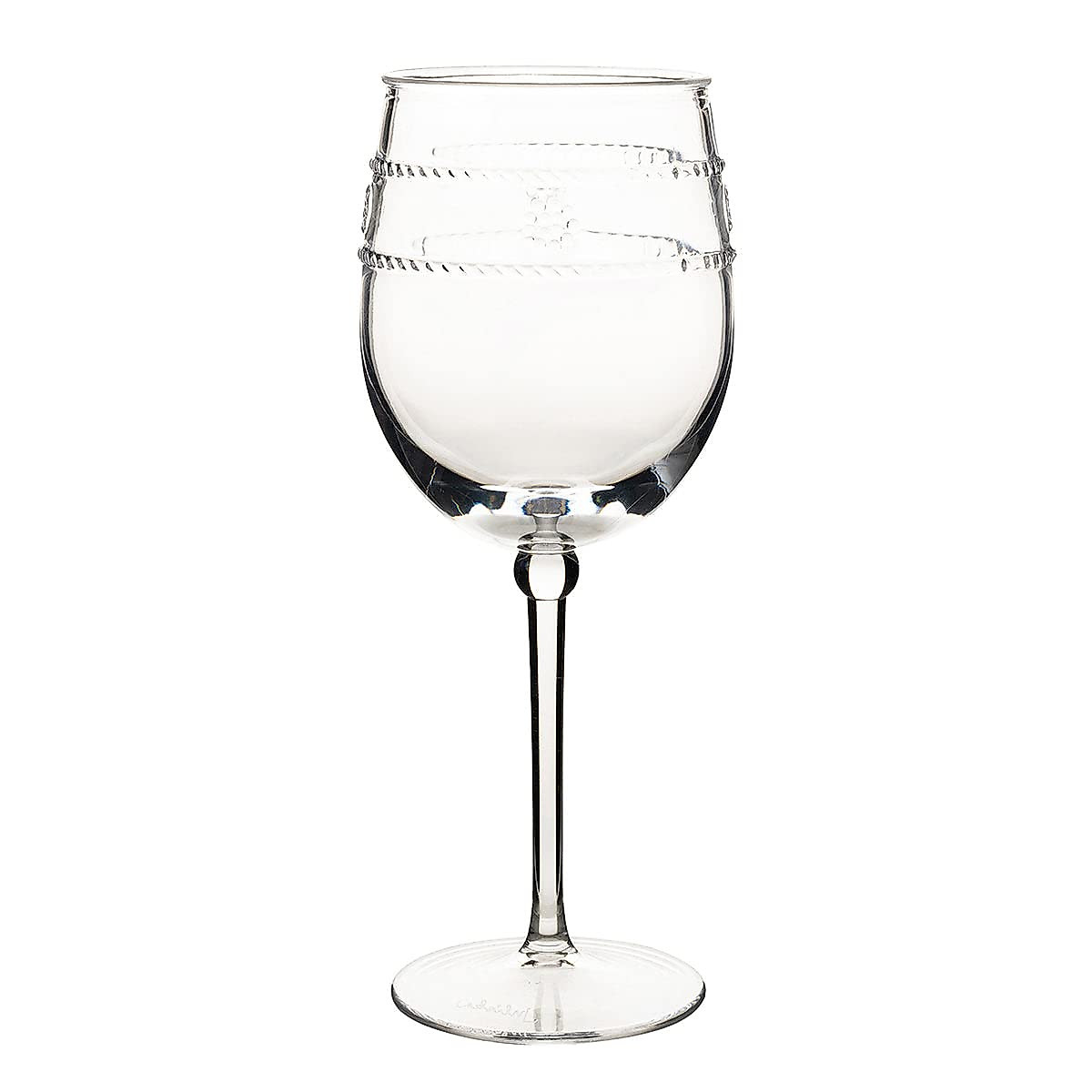 Juliska Isabella Acrylic Wine Glass, Acrylic Glass - Clear Acrylic, Embossed Drinking Glass