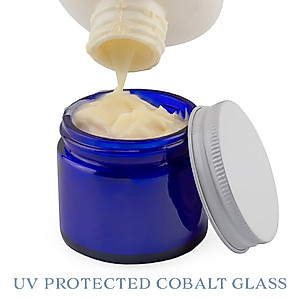 Cornucopia Brands 2oz Cobalt Blue Glass Jars w/Metal Lids (12 Pack); Straight Sided Containers for Creams, Cosmetics, Lotions and More