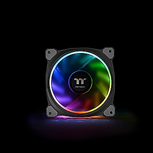 Thermaltake CL-F054-PL12SW-A Riing Plus 12 LED RGB Radiator Fan - Black (Pack of 5)