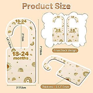 12 Pieces Rainbow Wooden Baby Closet Dividers Boho Double Sided Baby Nursery Closet Dividers Baby Hanger Dividers Closet Organizer for Nursery Essentials for Newborn Baby Girl Boy Gift for Baby Shower