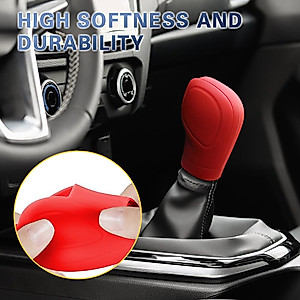 Middrivr Car Gear Shift Knob Cover, Car Shifter Cover, Anti-Slip Auto Knob Gear Stick Protector, Automotive Interior Accessories Silicone Automatic Stick Shift Cover Universal for Most Vehicles