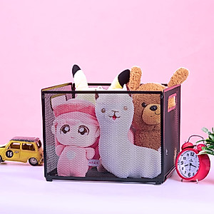 SETTFRFE Letter Size Hanging Folder Organizer,Metal Mesh Hanging File Folder Box,Office File Baskets,Black