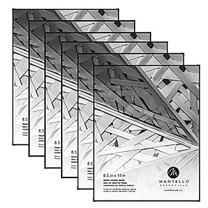 Mantello Front Loading Black Picture Frame 8.5x11 - Set of 6 - Table Desk Wall hanging For Artwork - Certificates Diplomas - Family Gallery Multi Photo Frame