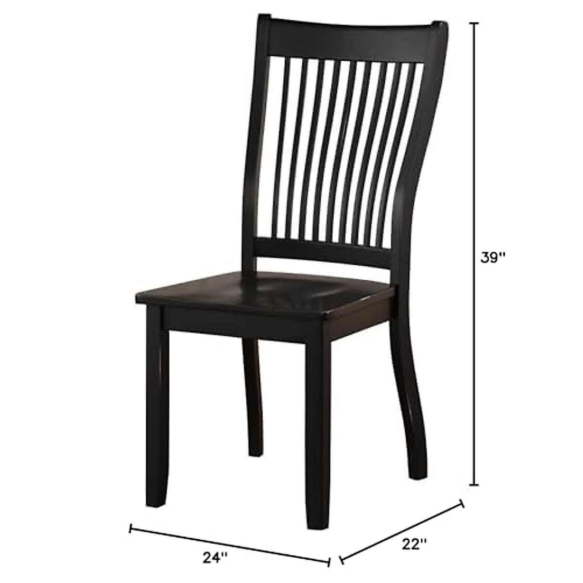 Wycian Chair Seat Cushion, Chair Vanity 2PCS Solid Wood Black Living Room Bedroom Dining Rooms Garden