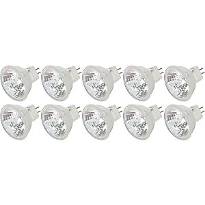 Simba Lighting MR11 Halogen 20W 12V FTD Spotlight Light Bulbs (10 Pack) 2-Pin 220lm for Landscape, Accent, Track Lights, and Fiber Optics, GU4 Bi-Pin Base, Glass Cover, Warm White 2700K Dimmable