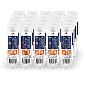 Aquaboon 5 Micron 10" x 2.5" Grooved Sediment Water Filter Replacement Cartridge for Any 10 inch RO Unit, Whole House Sediment Filtration, Compatible with P5, AP110, WFPFC5002, CFS110, RS14, 25-Pack
