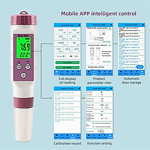 Digital Tester Blue Tooth-Compatible Water Quality Pen 7 in 1 PH EC TDS ORP Salt S.G Temp Meter APP Intelligent Control Tester