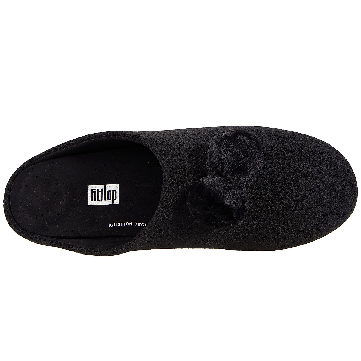 FitFlop Chrissie Pom-Pom Slippers All Black 5 M (B)