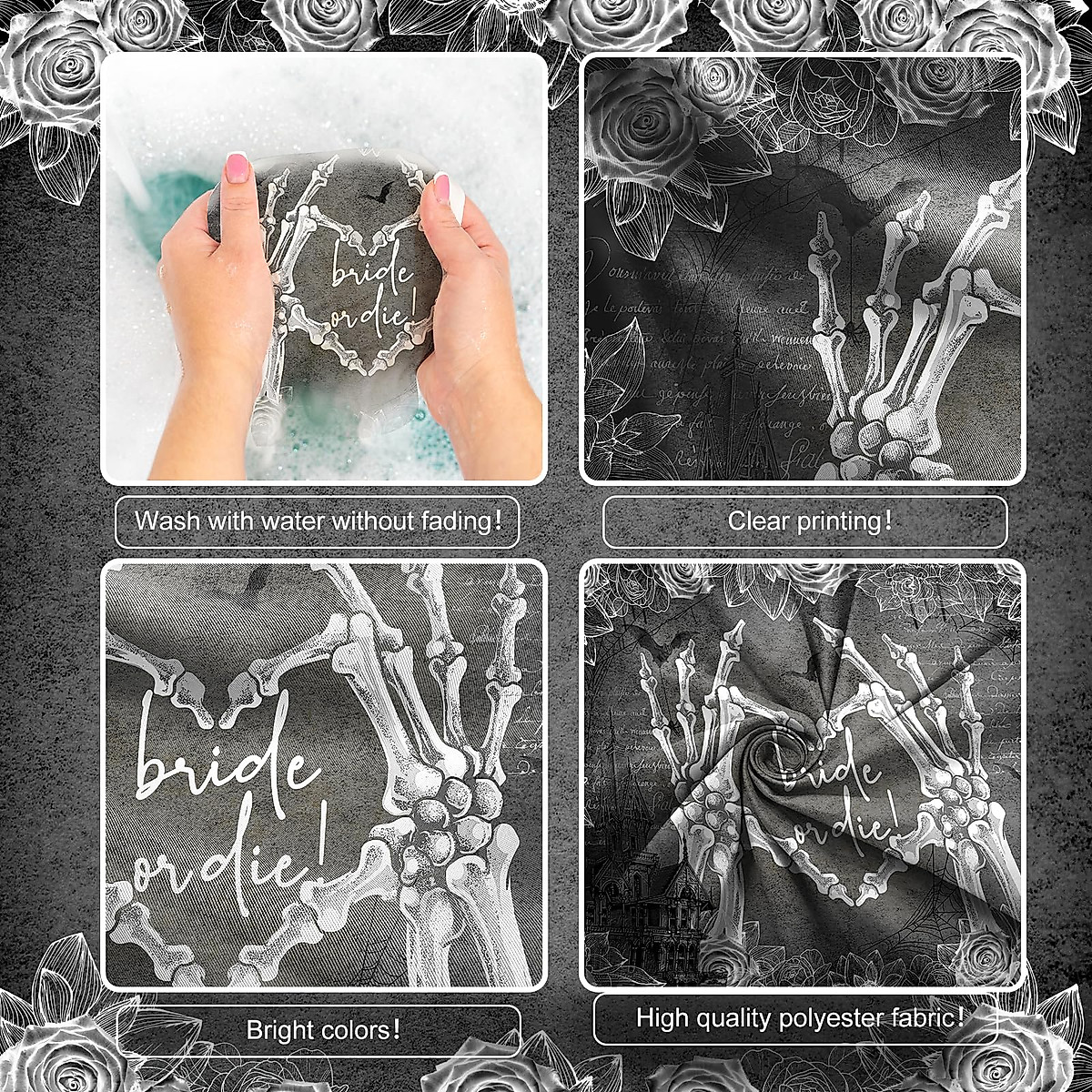 Avezano Bride Or Die Bachelorette Party Decorations Till Death Do Us Part Bridal Shower Gothic Wedding Engagement Party Decor Photoshoot Photo Booth Backdorps (7x5ft)