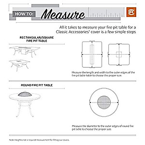 Classic Accessories Terrazzo Water-Resistant 42 Inch Round Fire Pit Table Cover
