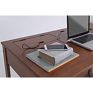 memomad Bali Home Office Solid Wood Desk with Drawers (Caramel)